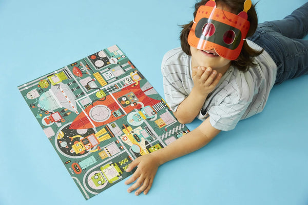 Robot Factory 100-Piece Decoder Puzzle - Poppyseed Kids