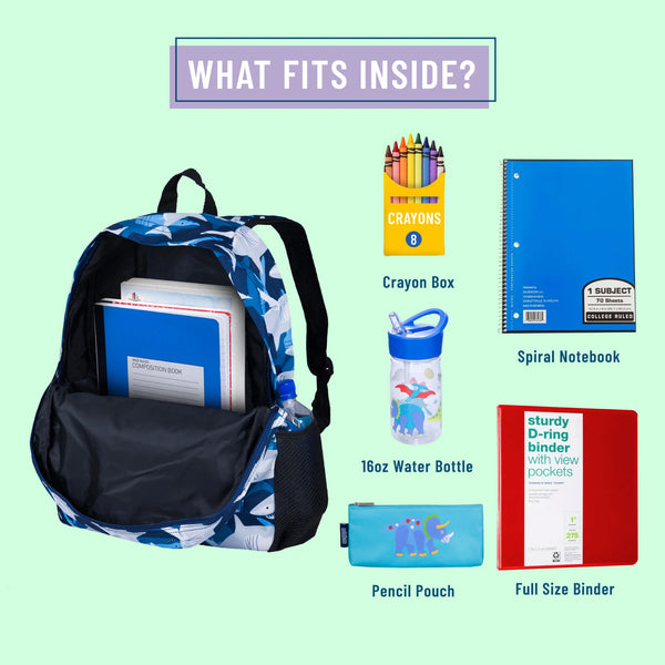 Sharks 16 Inch Backpack - Poppyseed Kids